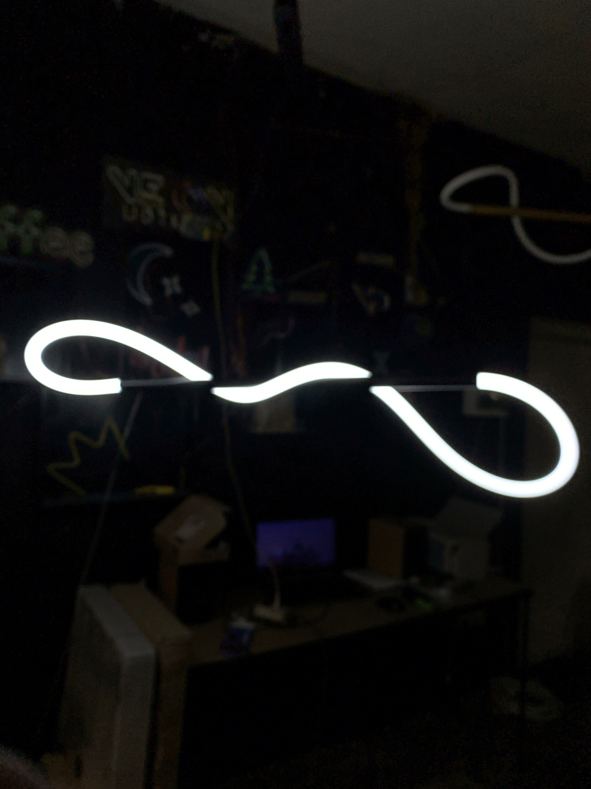 LED Neon Chandelier, Neon Tube Led Lamp, Pendant Lamps, Bedroom ...