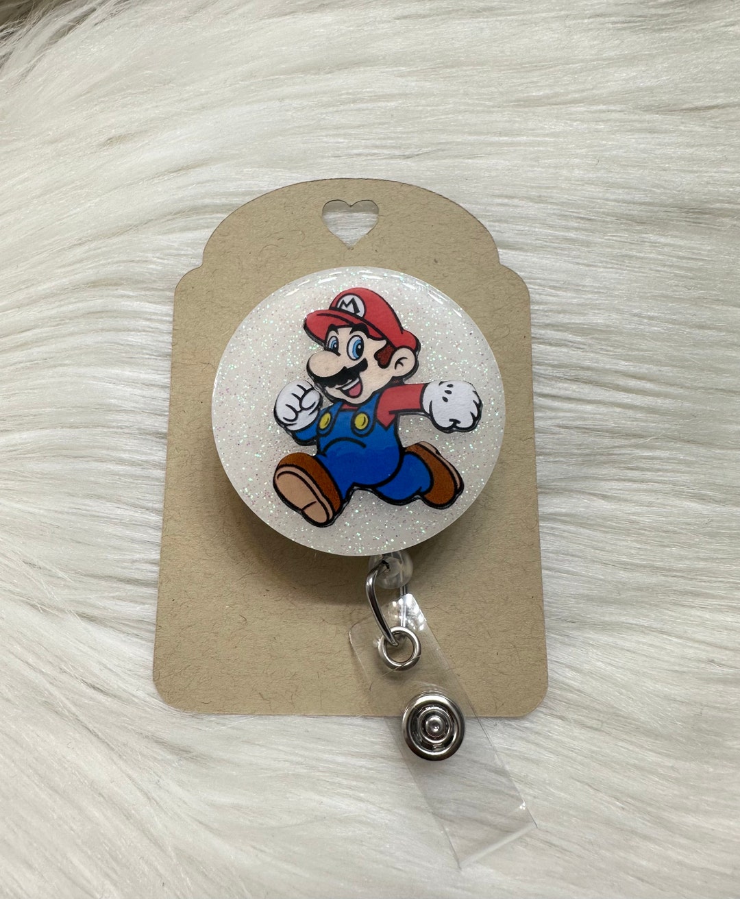 Super Mario Badge/ Mario Bros. Badge Reel/ Mario Badge Reel/ Nintendo ...