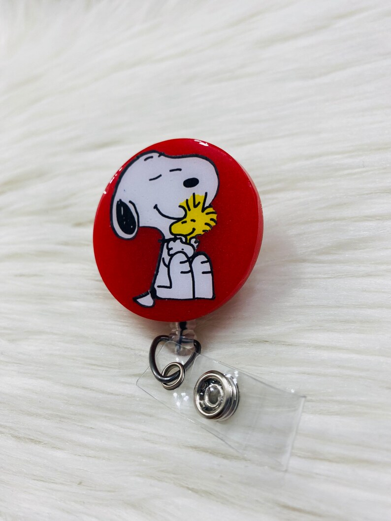 Snoopy Retractable Badge Reel - Etsy