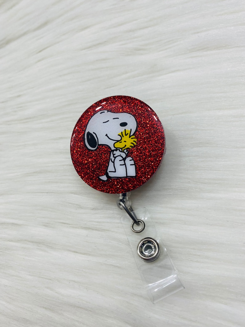 Snoopy Retractable Badge Reel - Etsy