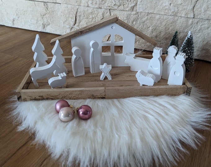 Krippe / Weihnachtsdeko / Weihnachtskrippe / Winterdeko / Raysin / Deko ...