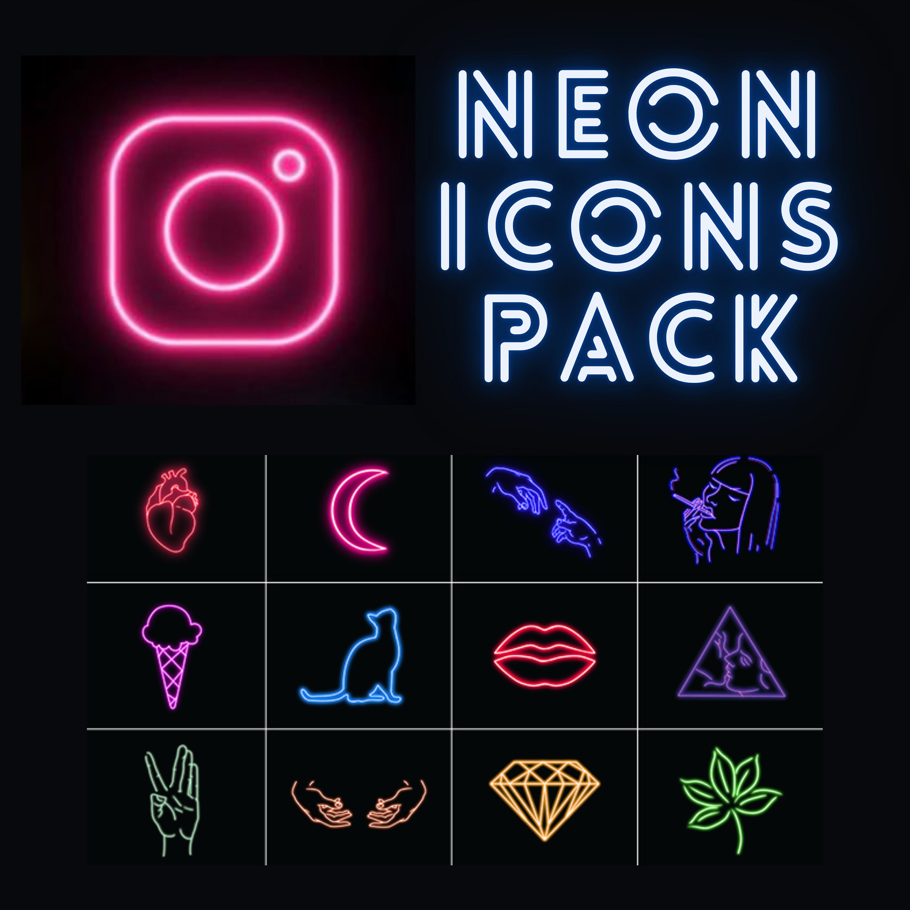Instagram Neon Icon