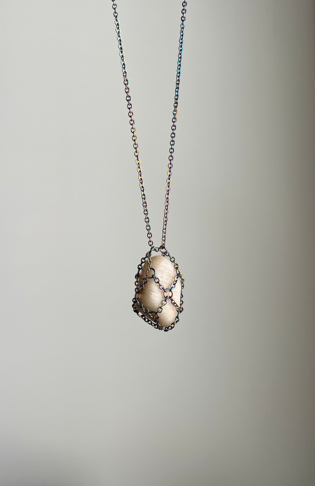 Stainless Steel Chain Pouch Necklace, Refillable Chain Pouch ...