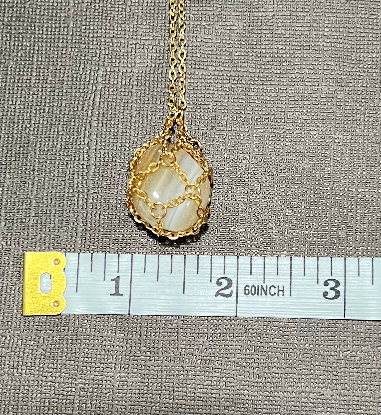 Gold Steel Crystal Holder Necklace: Interchangeable Chain Pouch - Etsy