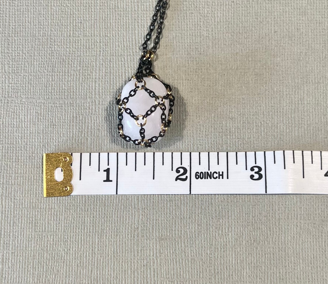 Black & Gold Chain Pouch Necklace: Refillable Crystal Holder - Etsy