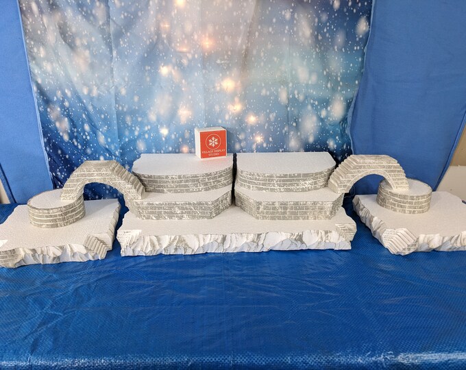 Christmas Village Display Platform Multi-level Modular Brick (lemax ...
