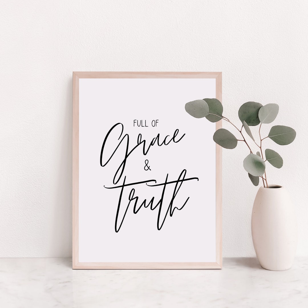 Full of Grace and Truth Christian Wall Art Christmas Wall - Etsy