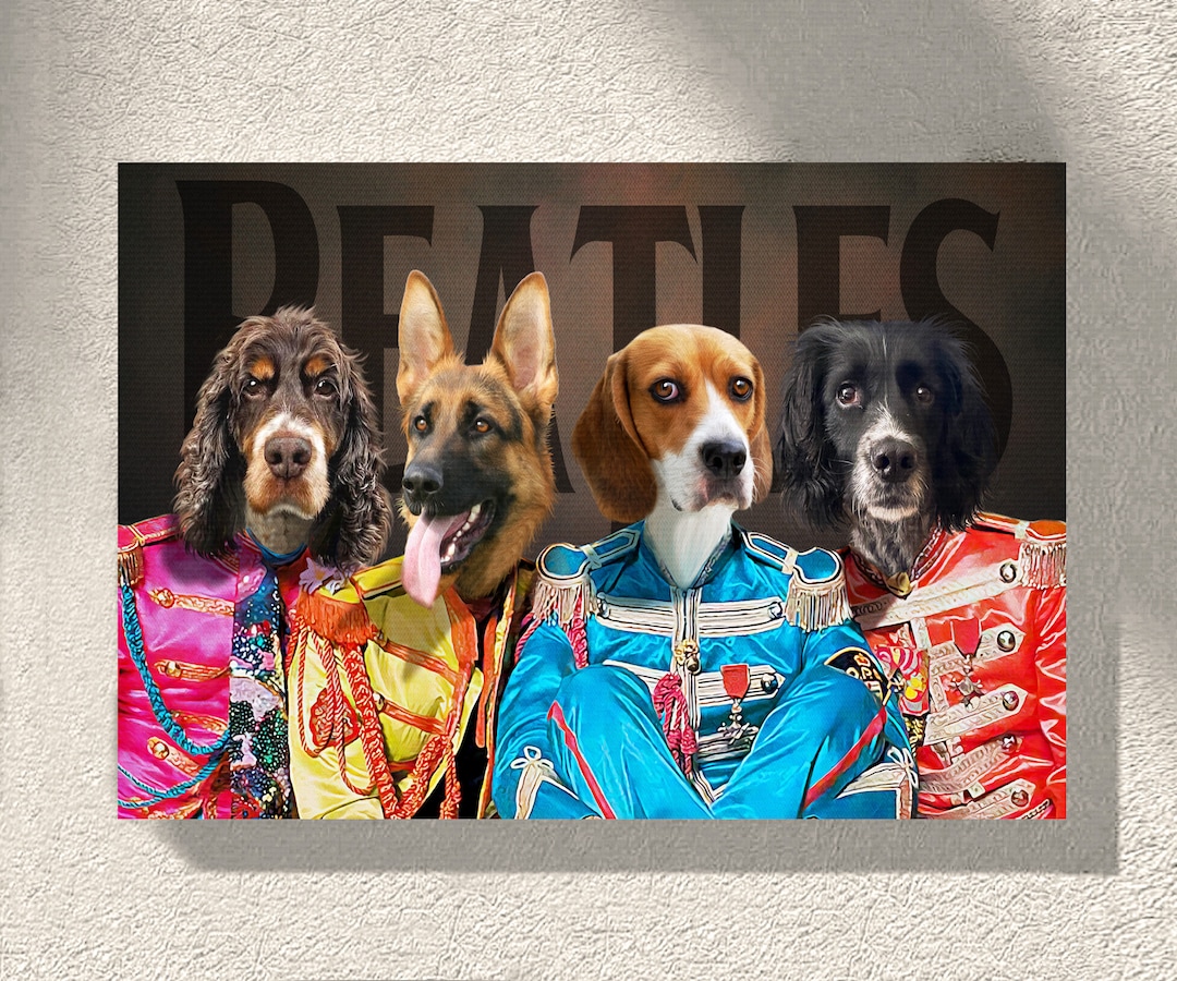 Beatles Custom Four Pet Portrait – Renaissance Dog & Cat Painting - Etsy
