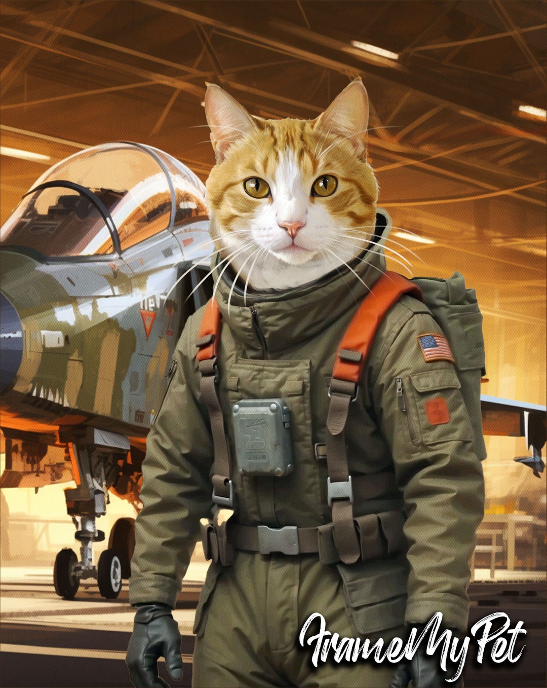 Top Gun Custom Pet Portrait - Custom Pet Portrait - Funny Pet Portrait ...