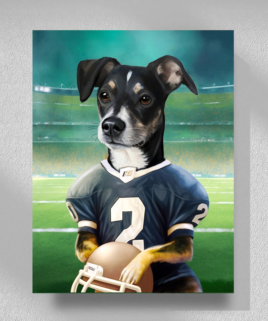 Custom Dog Portrait, American Football Team Gift - Etsy