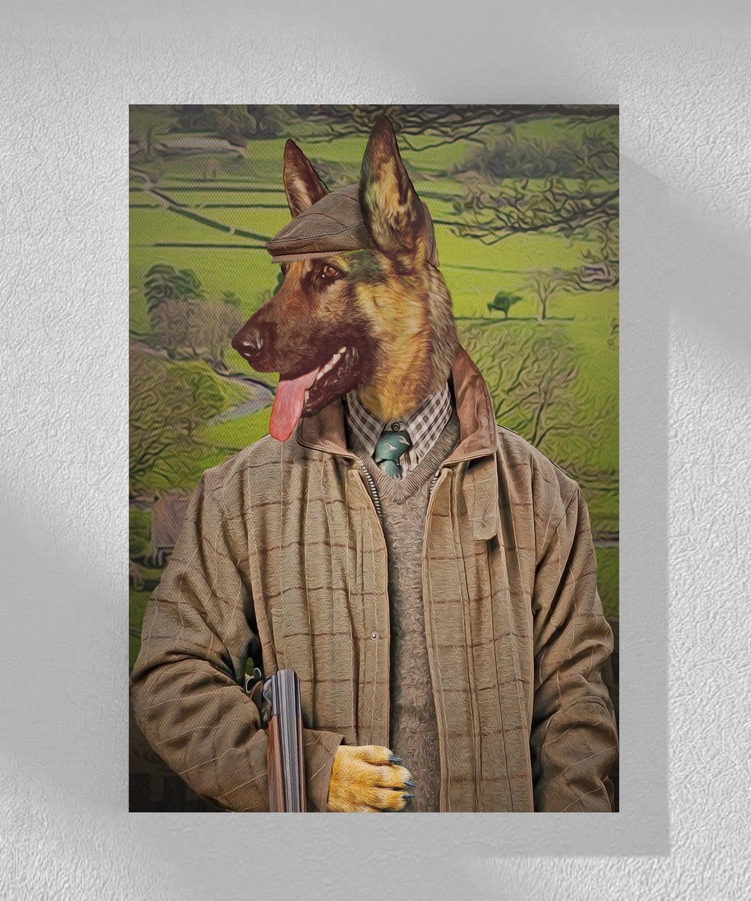 Gamekeeper Custom Pet Portrait Dog Gift Ideas Dog Canvas Art Cat Canvas ...
