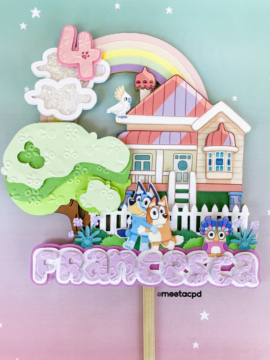 Adorno de pastel Bluey fiesta de cumpleaños bluey decoraciones de ...