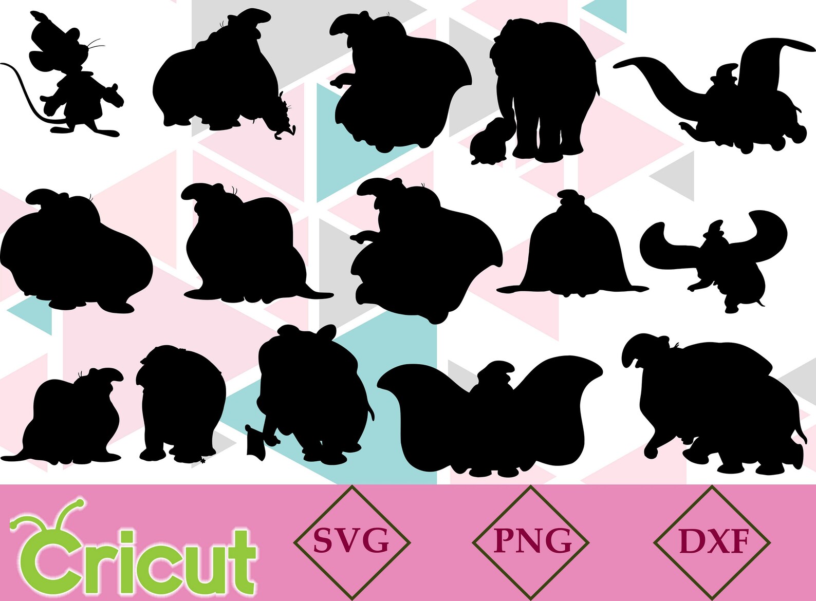 Dumbo svg dxf png Dumbo silhouette bundle svg dxf png | Etsy