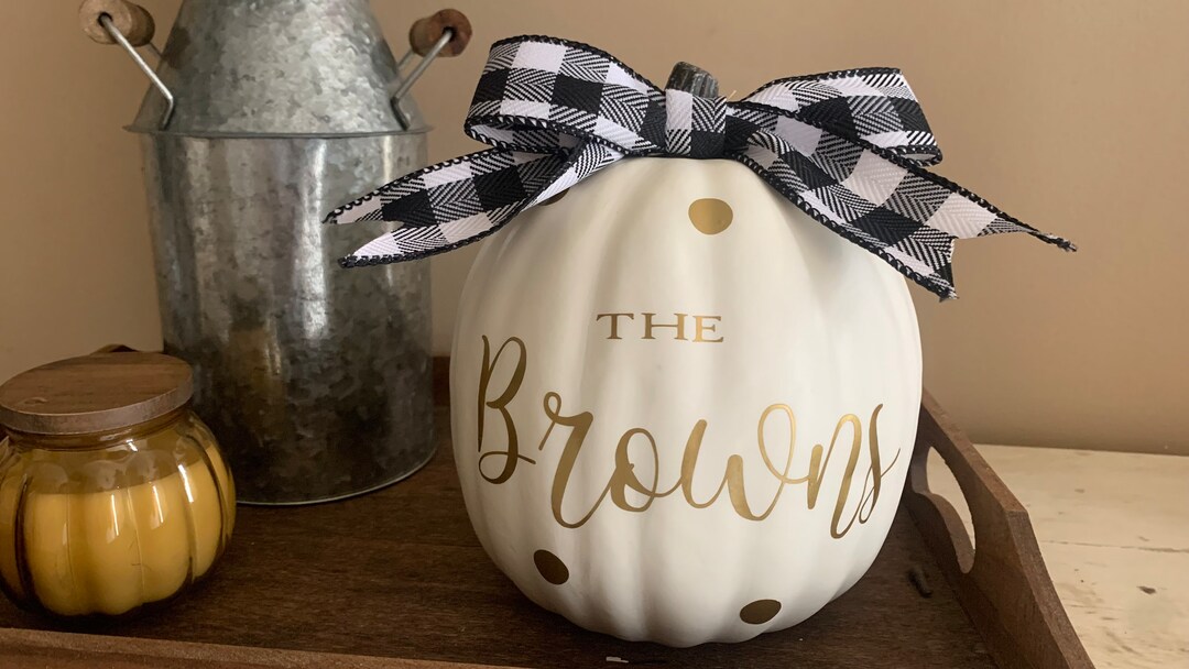 Personalized Monogrammed Pumpkins, White or Orange Faux Pumpkins Last Name and Monogram - Etsy