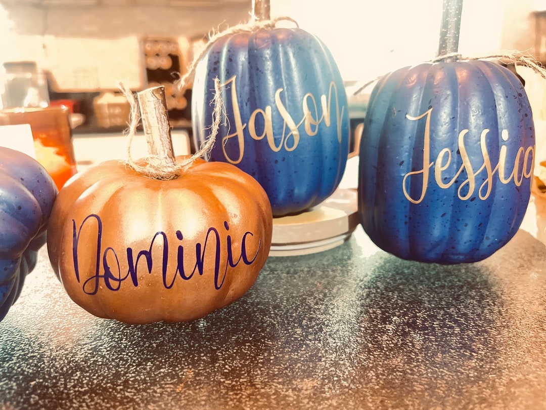 Personalized Pumpkins Place Cards Thanksgiving Table Decor White ...