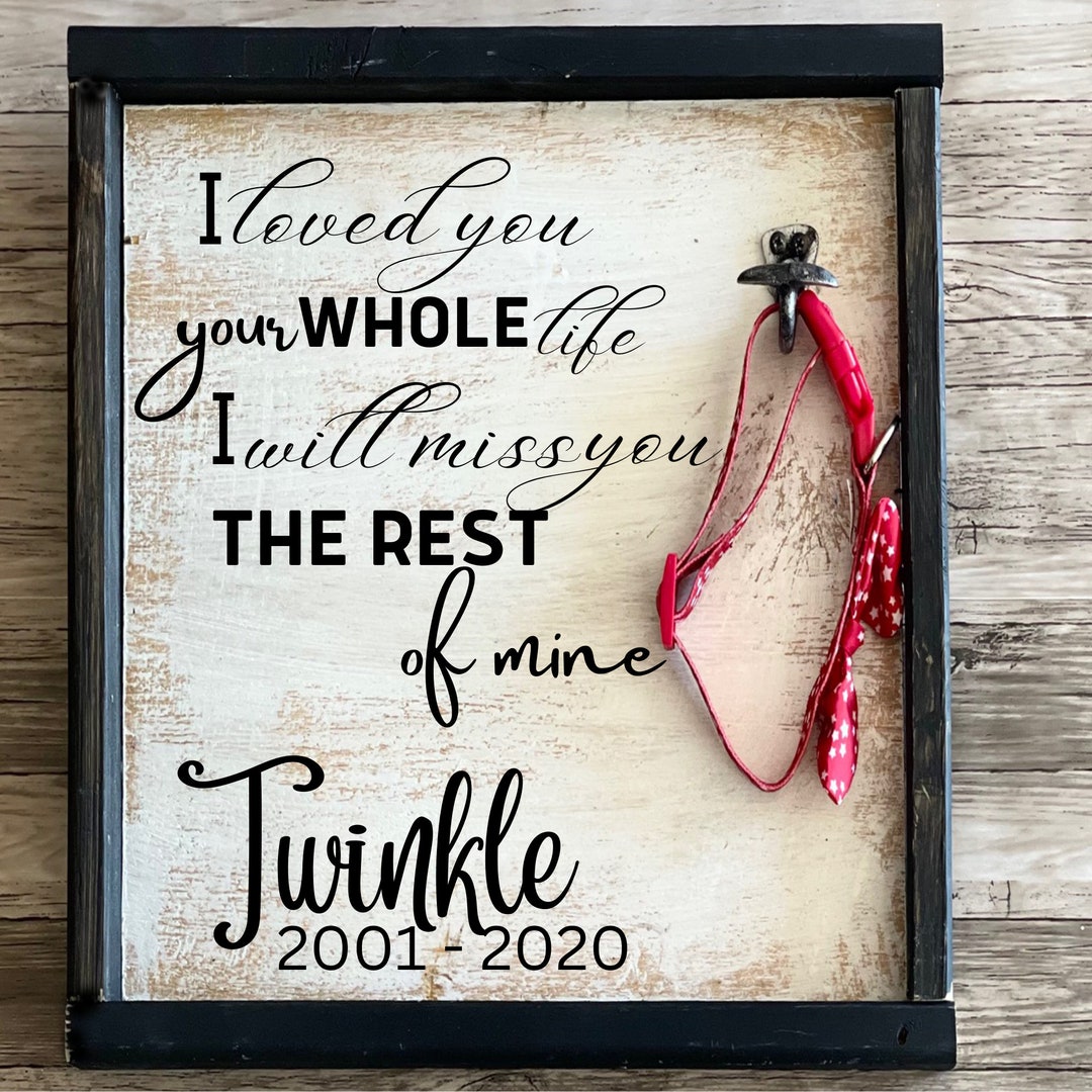 Pet Memorial, Wood Sign With Hook, Sympathy Gift for Pet Owner, RIP Dog ...