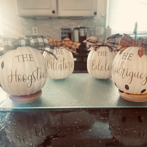 Personalized Monogrammed Pumpkins, White or Orange Faux Pumpkins Last Name and Monogram - Etsy