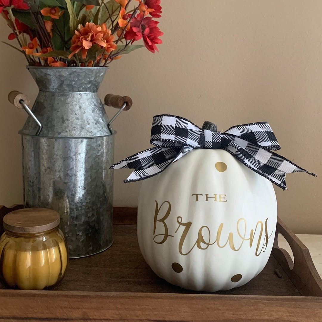 Personalized Monogrammed Pumpkins White or Orange Faux Pumpkins Last ...