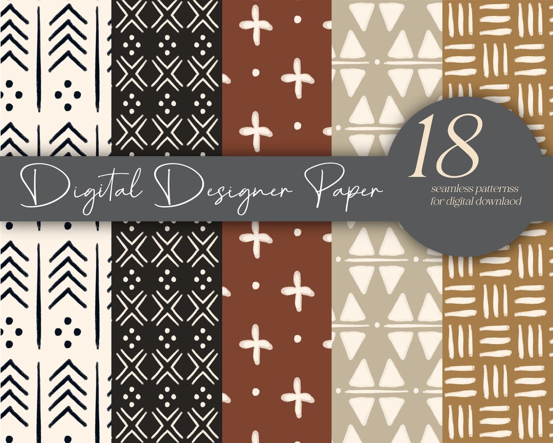 Designer Mudcloth Digital Paper | Seamless Scrapbook Paper | Digital ...