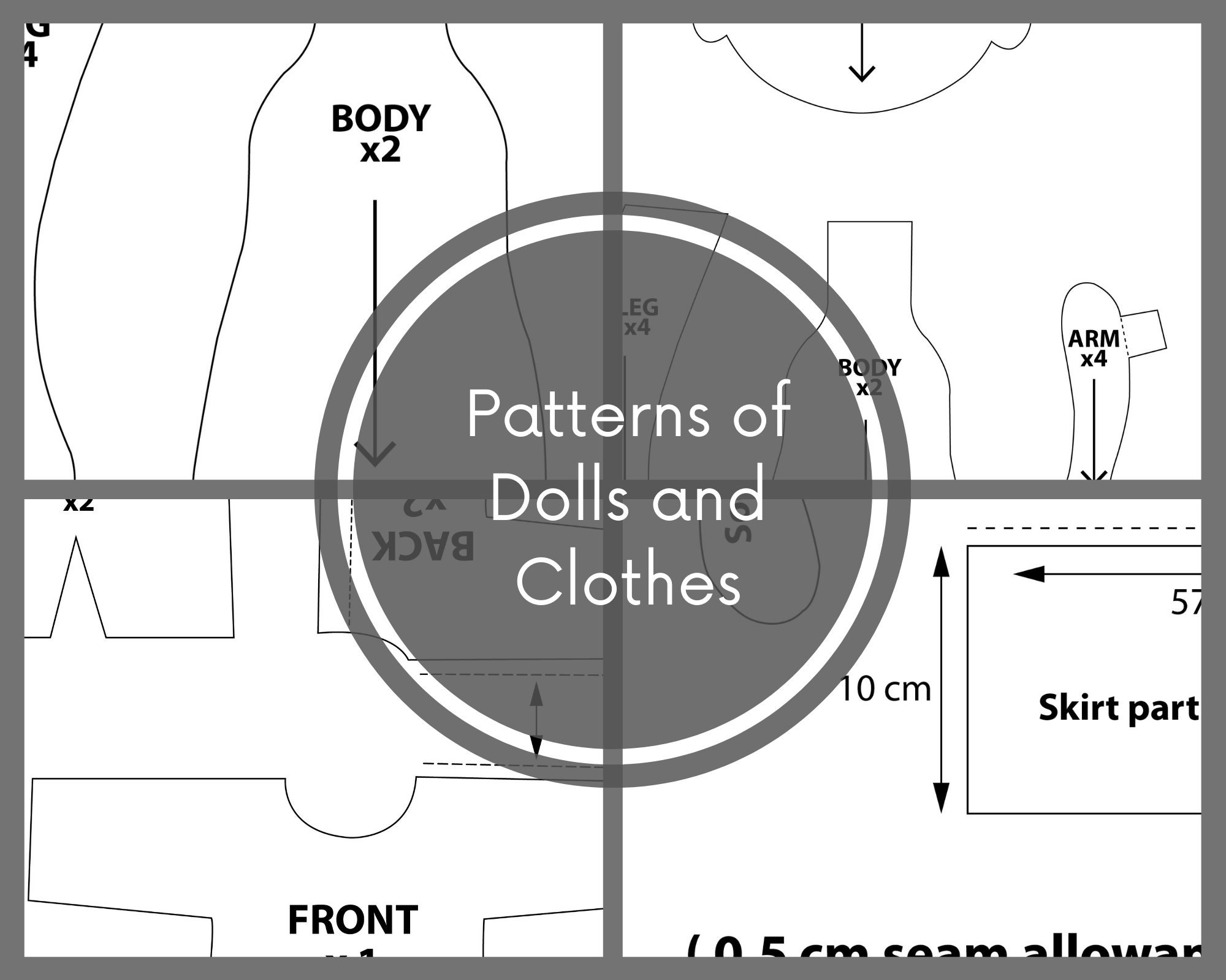 Doll Pattern Body and Dolls Clothing PDF Pattern for 10.7 - Etsy