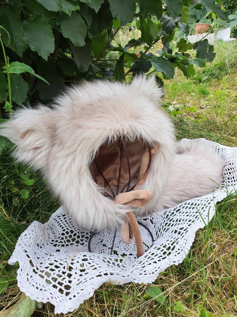 Light Grey Wolf Faux Fur Winter Hat and Tail - Etsy