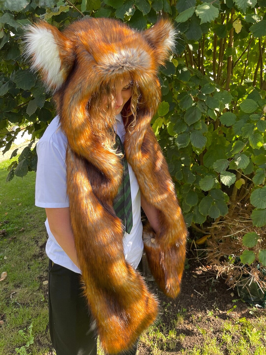Red Fox Hood With Scarf - Etsy