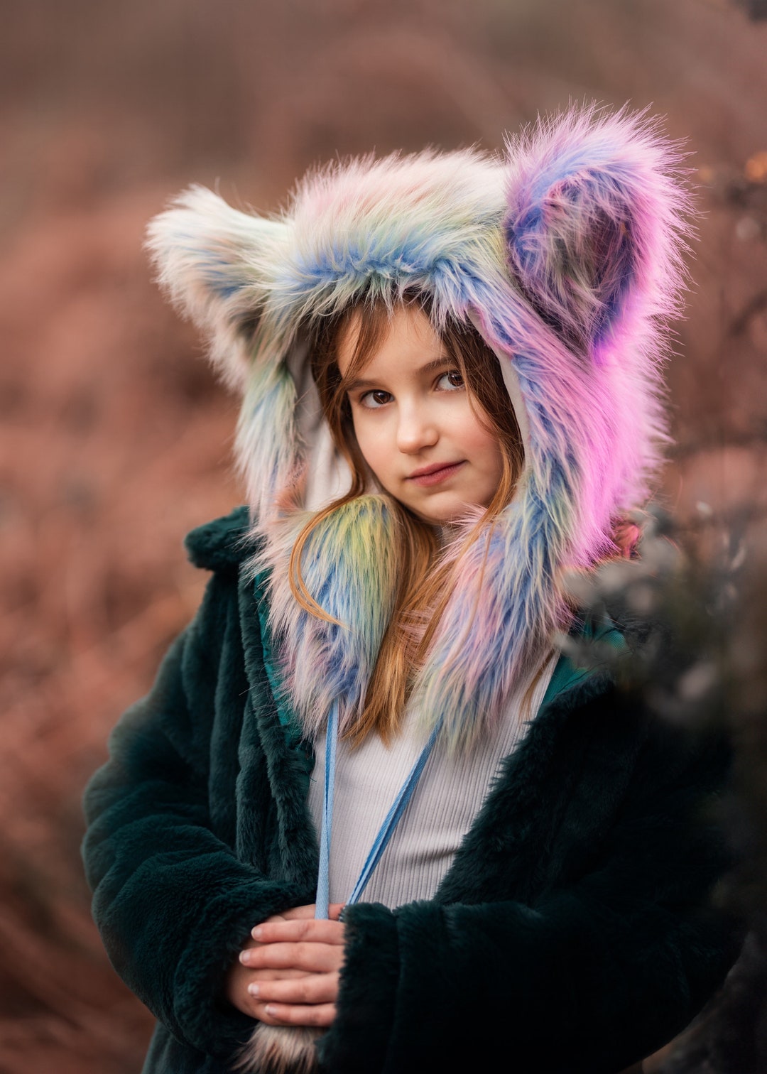 Rainbow Fox Hood and Tail - Etsy