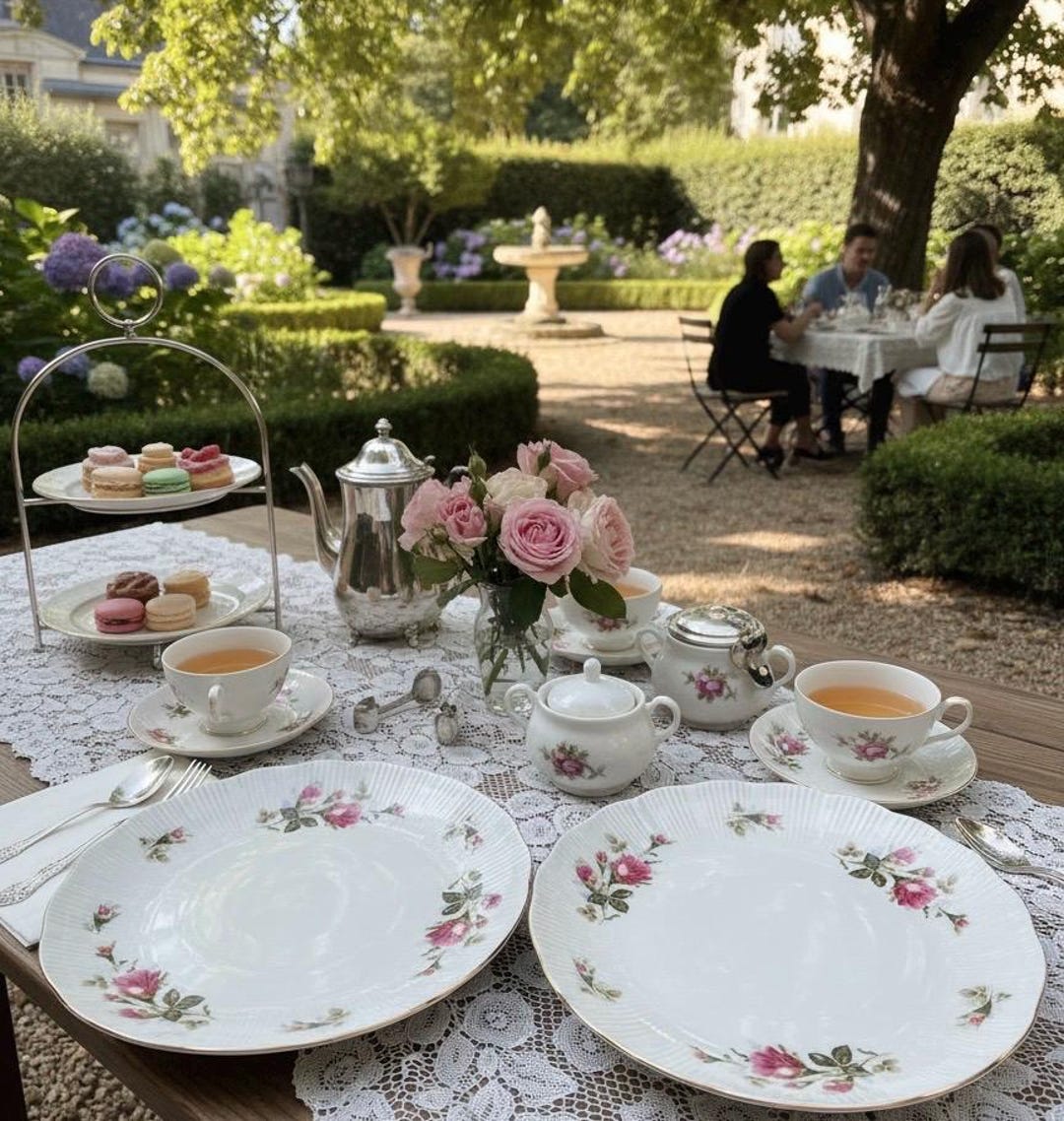 Walbrzych Rose Crest Plates, Made in Poland, Raised Gold Edges Rose ...