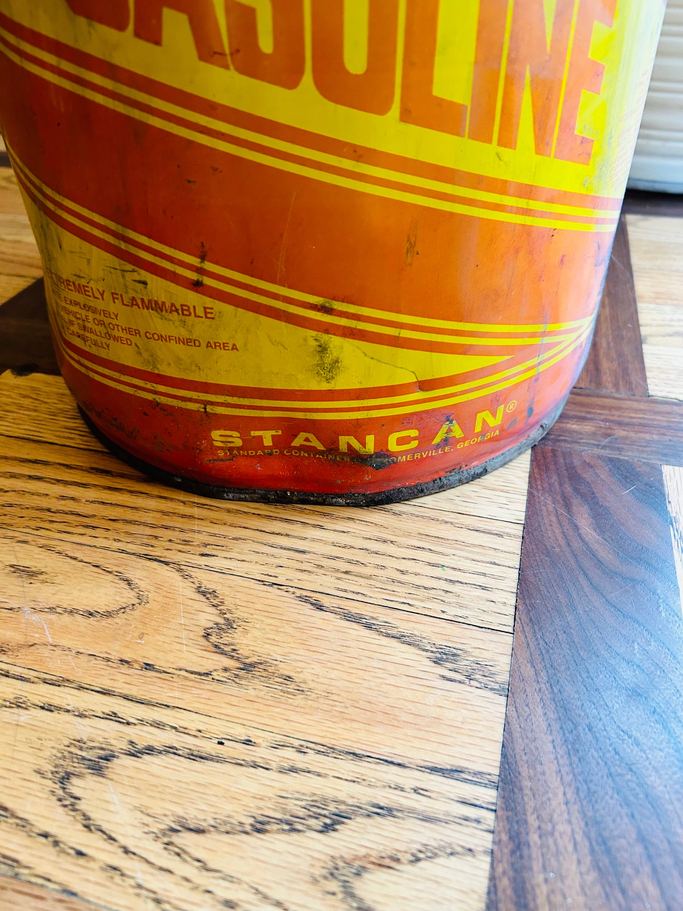 Large Five U.S. Gallon Stancan, Vintage Metal Gas Can With Handle ...