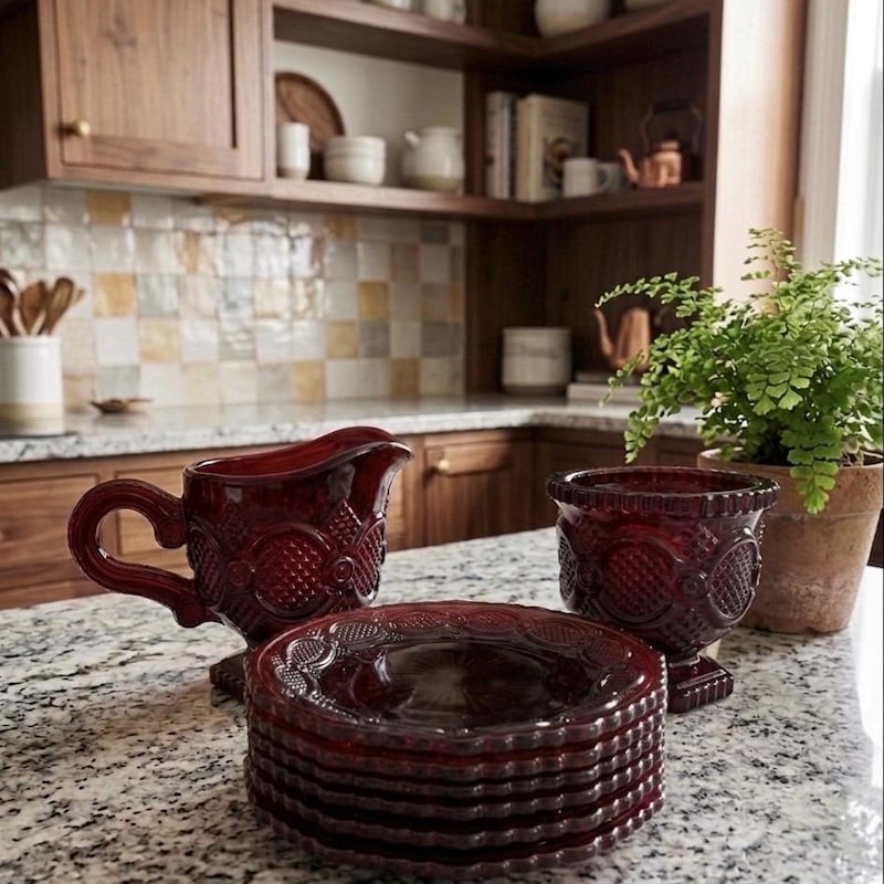 Avon Dark Red Glass - Etsy