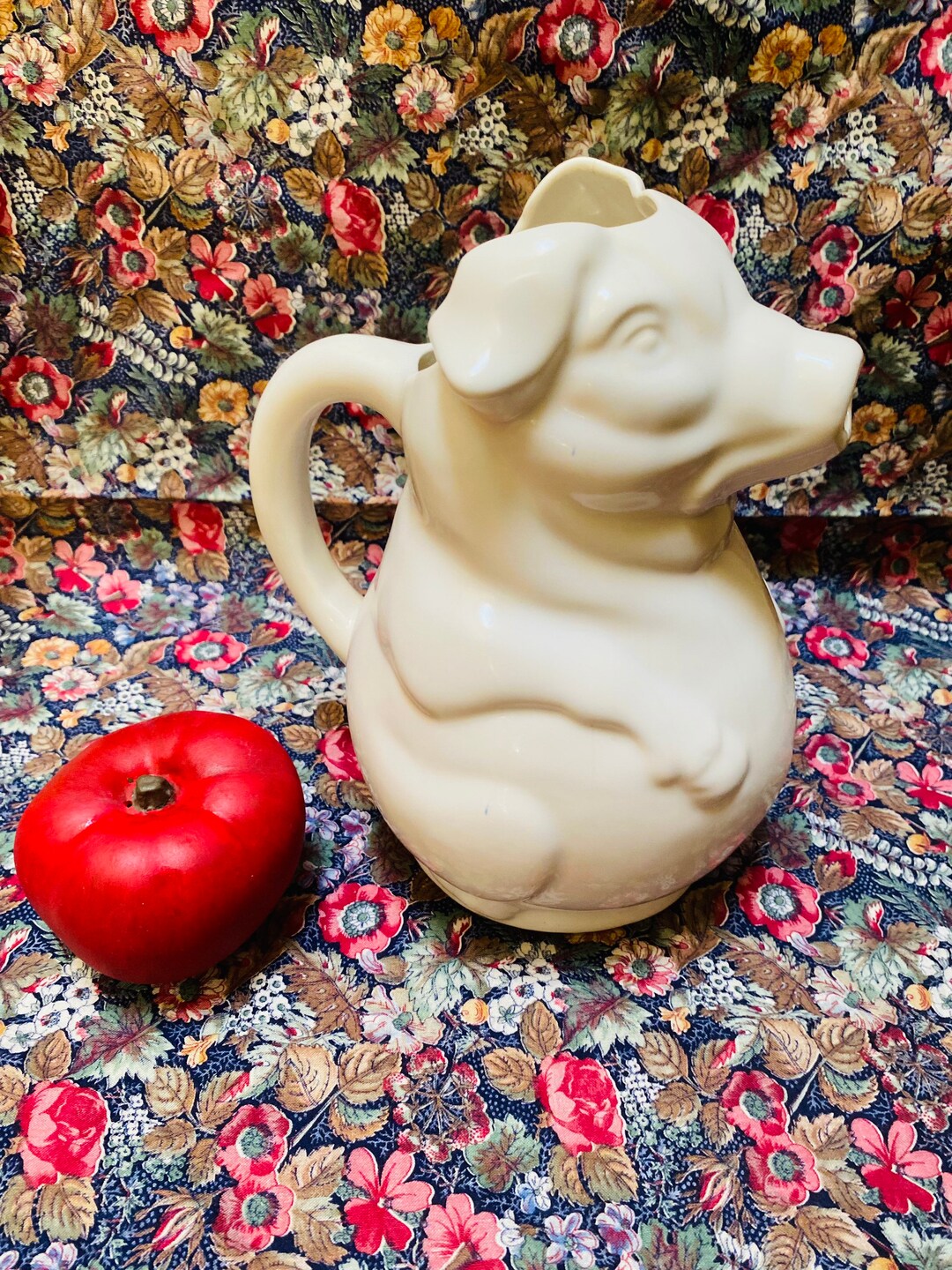 White Ceramic Pig Pitcher, 3D Animal Jug, Novelty Decor - Etsy