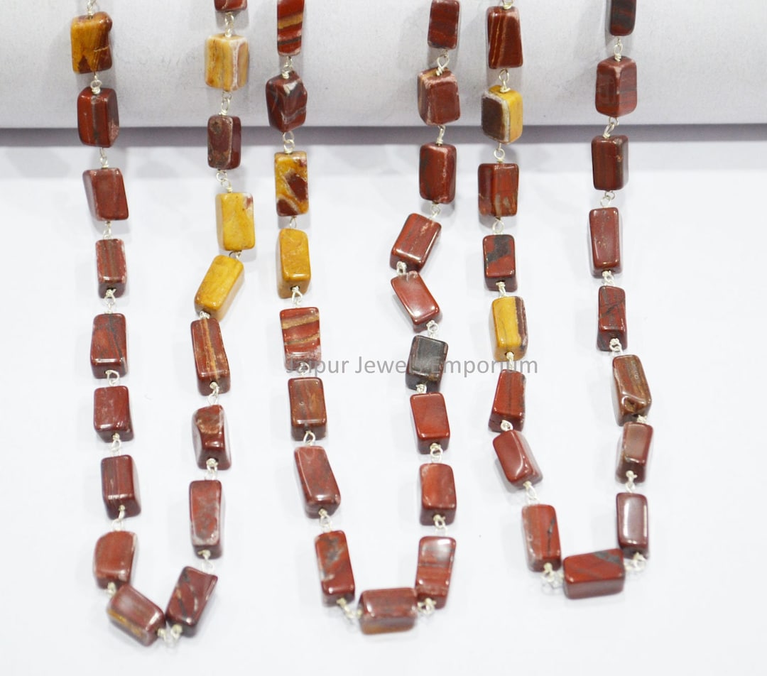 Red Madagascar Volcano Jasper Smooth Rosary Chain , Red Jasper Uneven ...