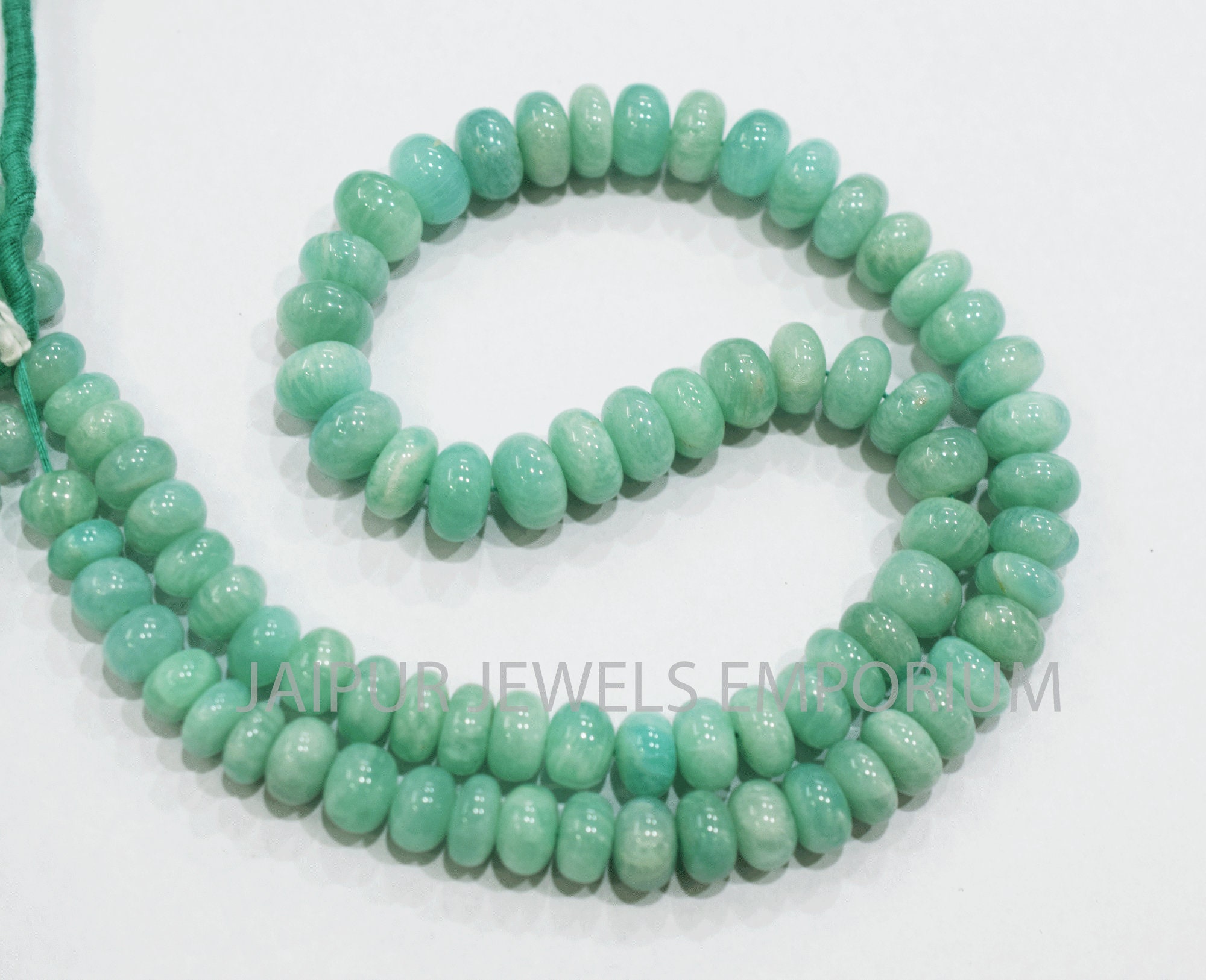 Natural Amazonite Smooth Rondelle Beads Beautiful Amazonite | Etsy