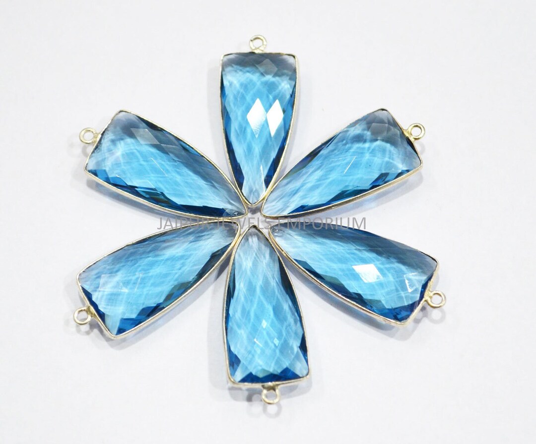 London Blue Color Hydro Glass Arrowhead Shape Connector, London Blue ...