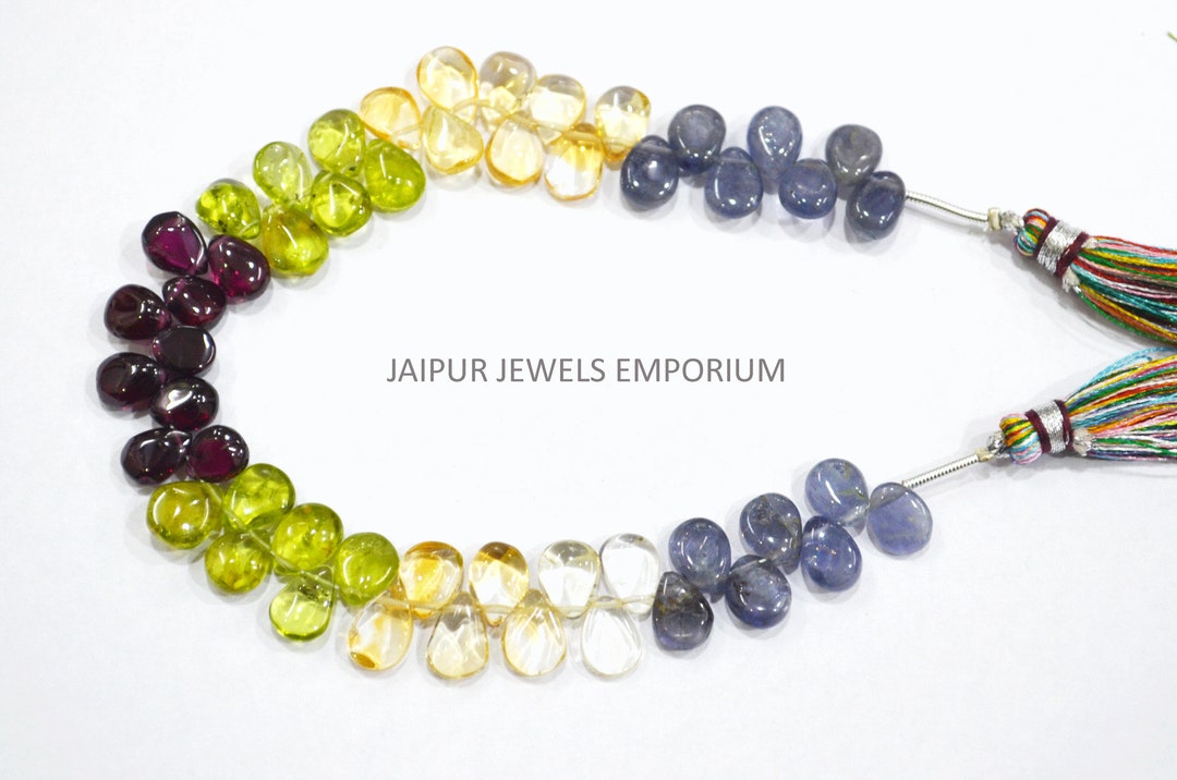 Multi Semi Precious Gemstone Pear Shape Beads ,semi Precious Gemstone ...