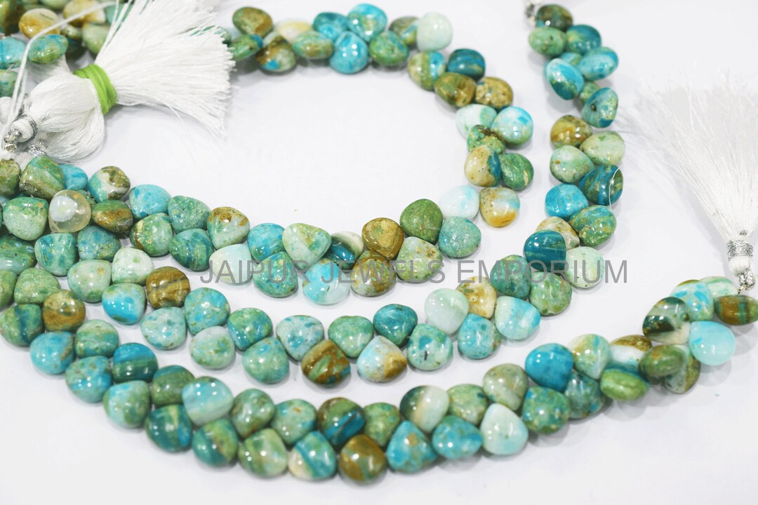 Peruvian Opalina Heart Shape Briolette , Peruvian Opalina Smooth Beads ...