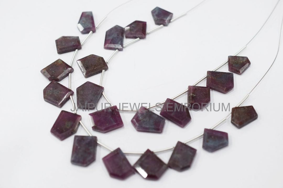 11 Pieces Ruby Kyanite Flat Tablet Shape Briolettes , Ruby Kyanite ...