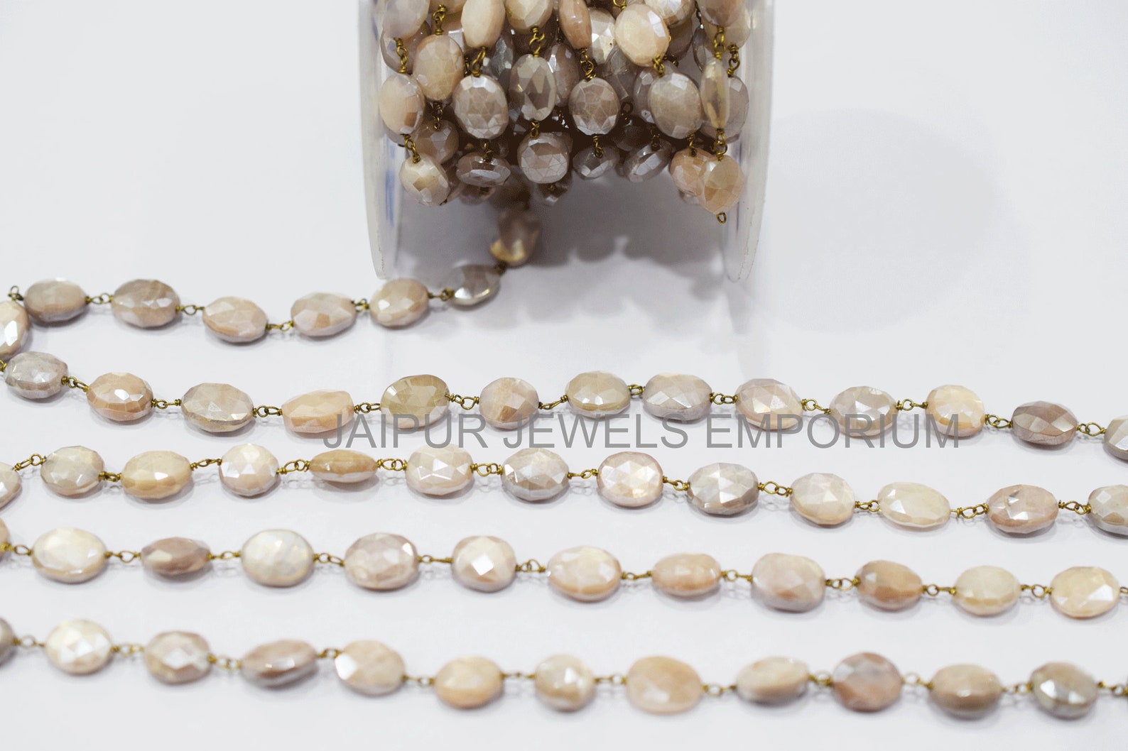 Mystic Beige Moonstone Faceted Chain Mystic Beige Moonstone - Etsy UK