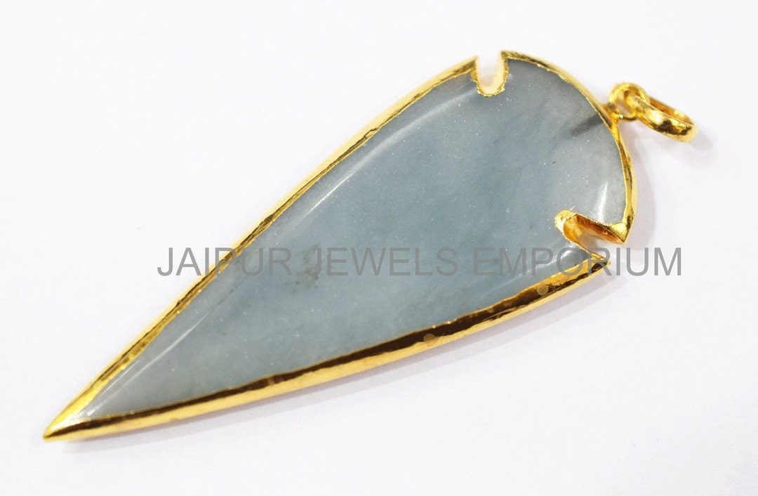 Beautiful Aqua Chalcedony Jade Arrowhead Pendant , Aqua Chalcedony Jade ...