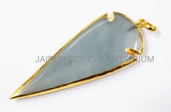Beautiful Aqua Chalcedony Jade Arrowhead Pendant Aqua | Etsy