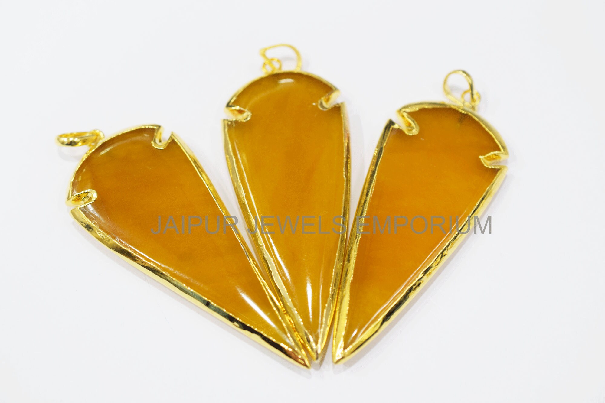 Beautiful Yellow Chalcedony Arrowhead Pendant Yellow - Etsy UK