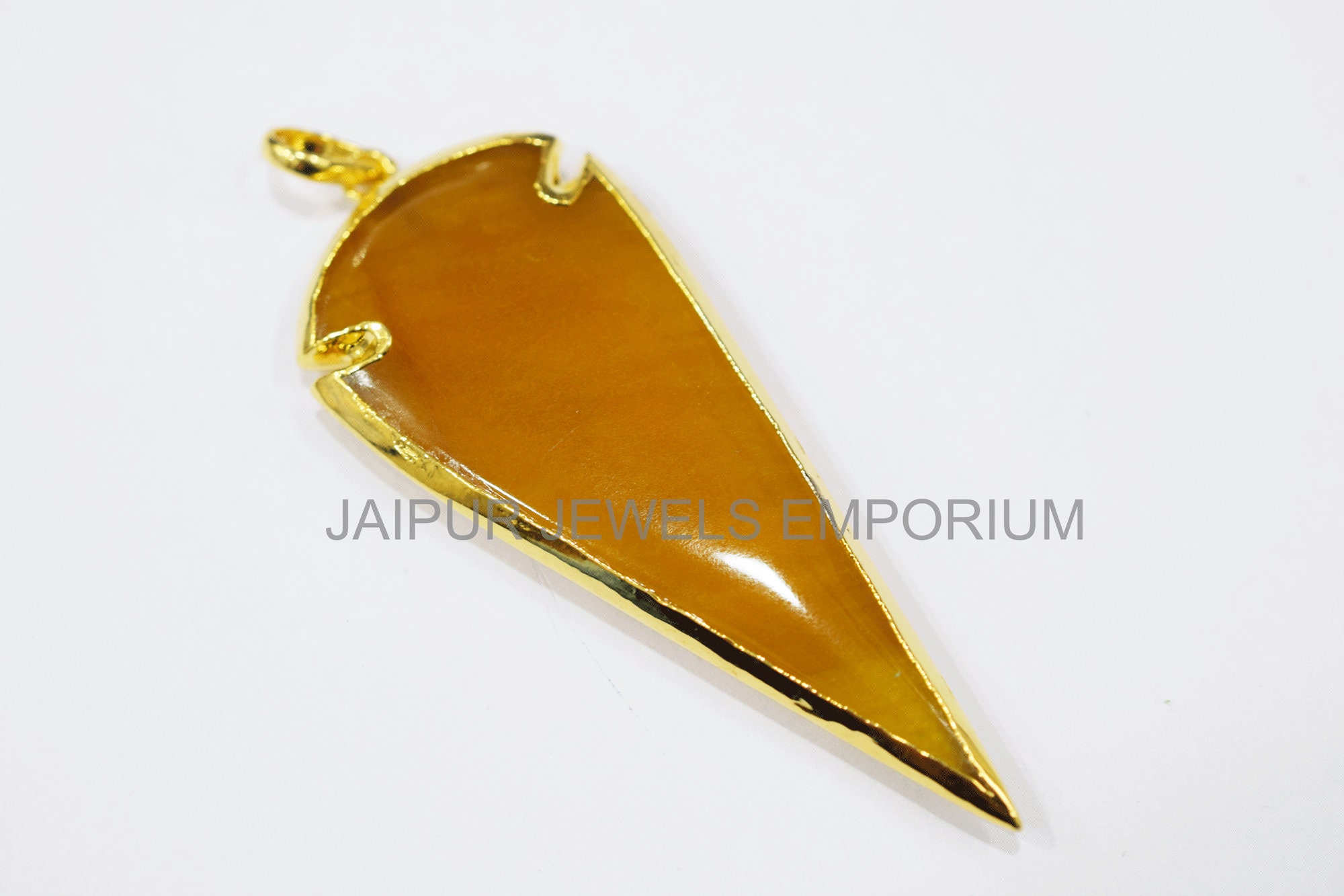 Beautiful Yellow Chalcedony Arrowhead Pendant Yellow - Etsy UK