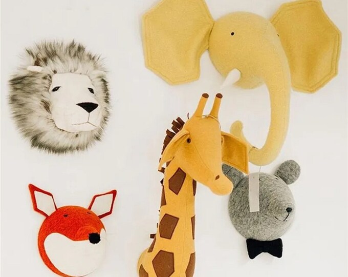 Stuffed Safari Animal Heads / Stuffed Animal Heads / Faux Animal Heads ...