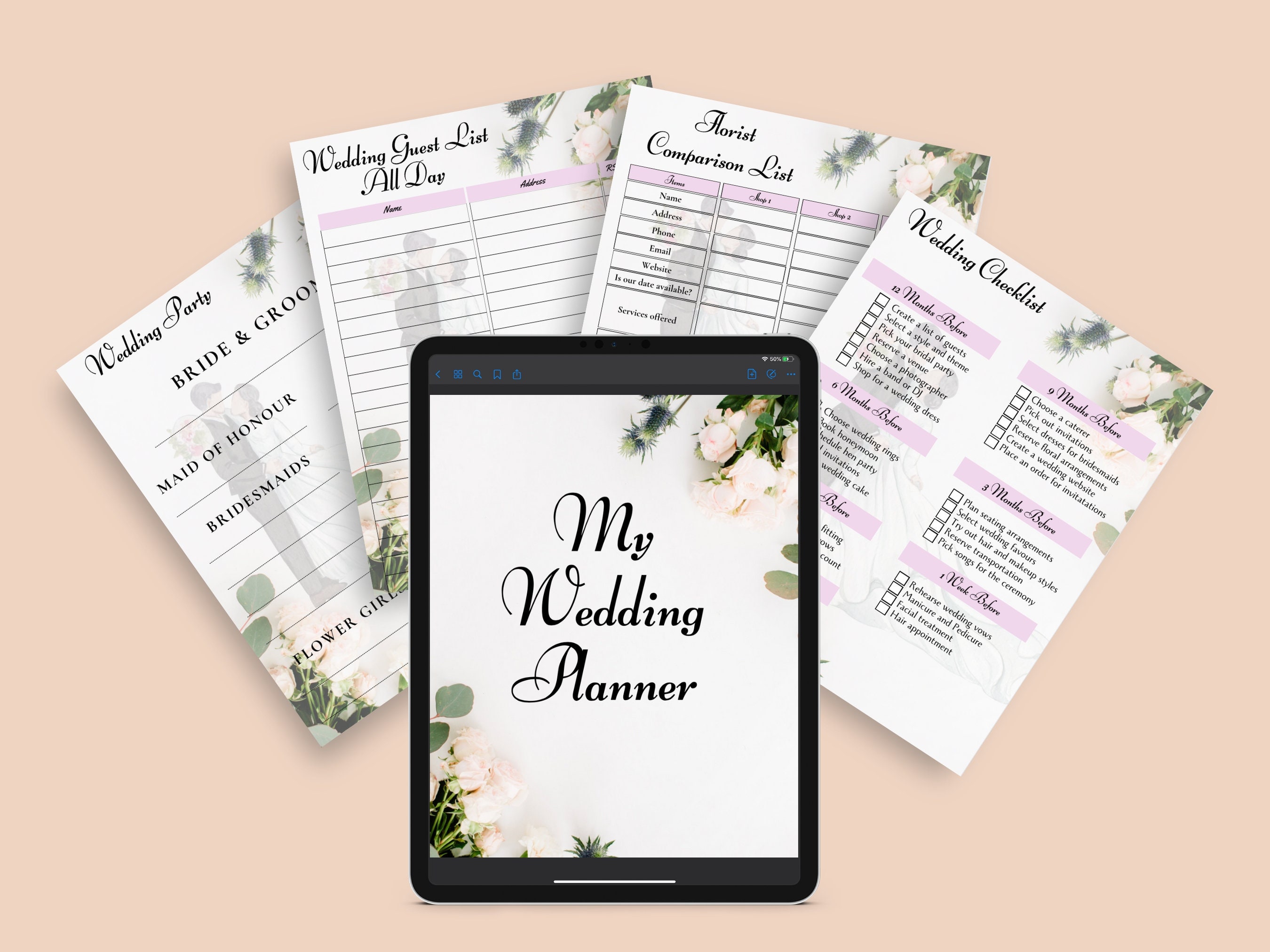 Wedding Planner Printable PDF Wedding Planning Binder Personalisable ...