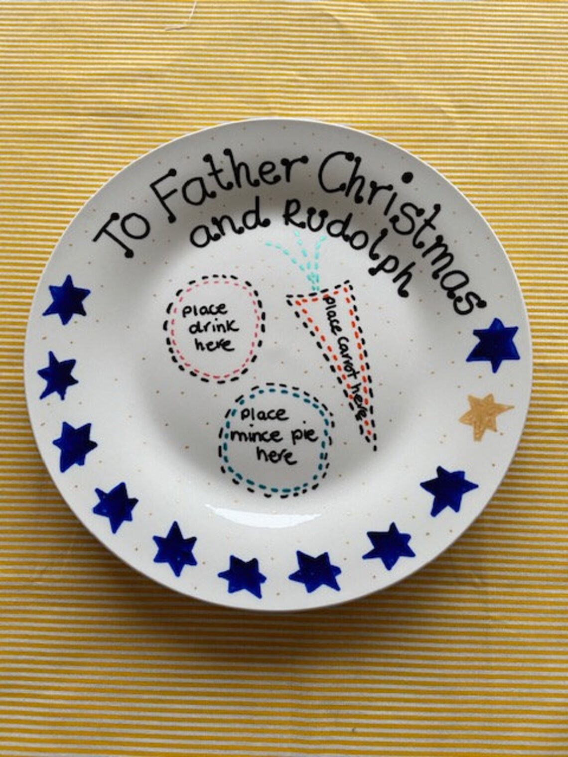 Hand Decorated Christmas Plates / Hand Painted / Christmas Eve Treat ...