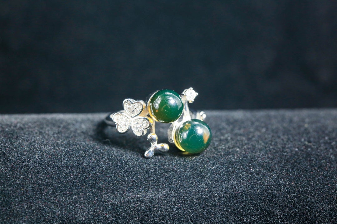 Handgemachter Blauer Bernstein Ring. Sterling Silber Ring ...