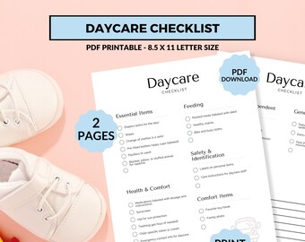 Child Care Garden Daily Checklist Daycare Child Minding - Etsy