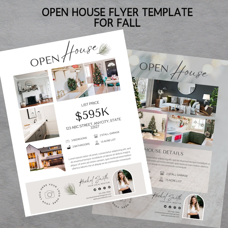Holiday Open House Flyer, Real Estate Christmas Open House Editable ...