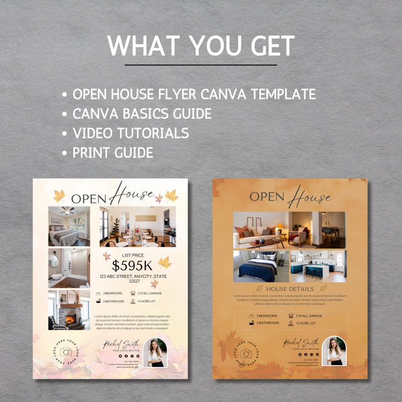 Fall November Open House Flyer, Real Estate Open House Editable Canva ...