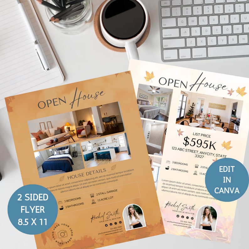 Fall Open House Flyer, Autumn Real Estate Marketing Template, Real ...